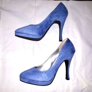 City Streets | Shoes | Platform Heels Blue Studded 95 | Poshmark